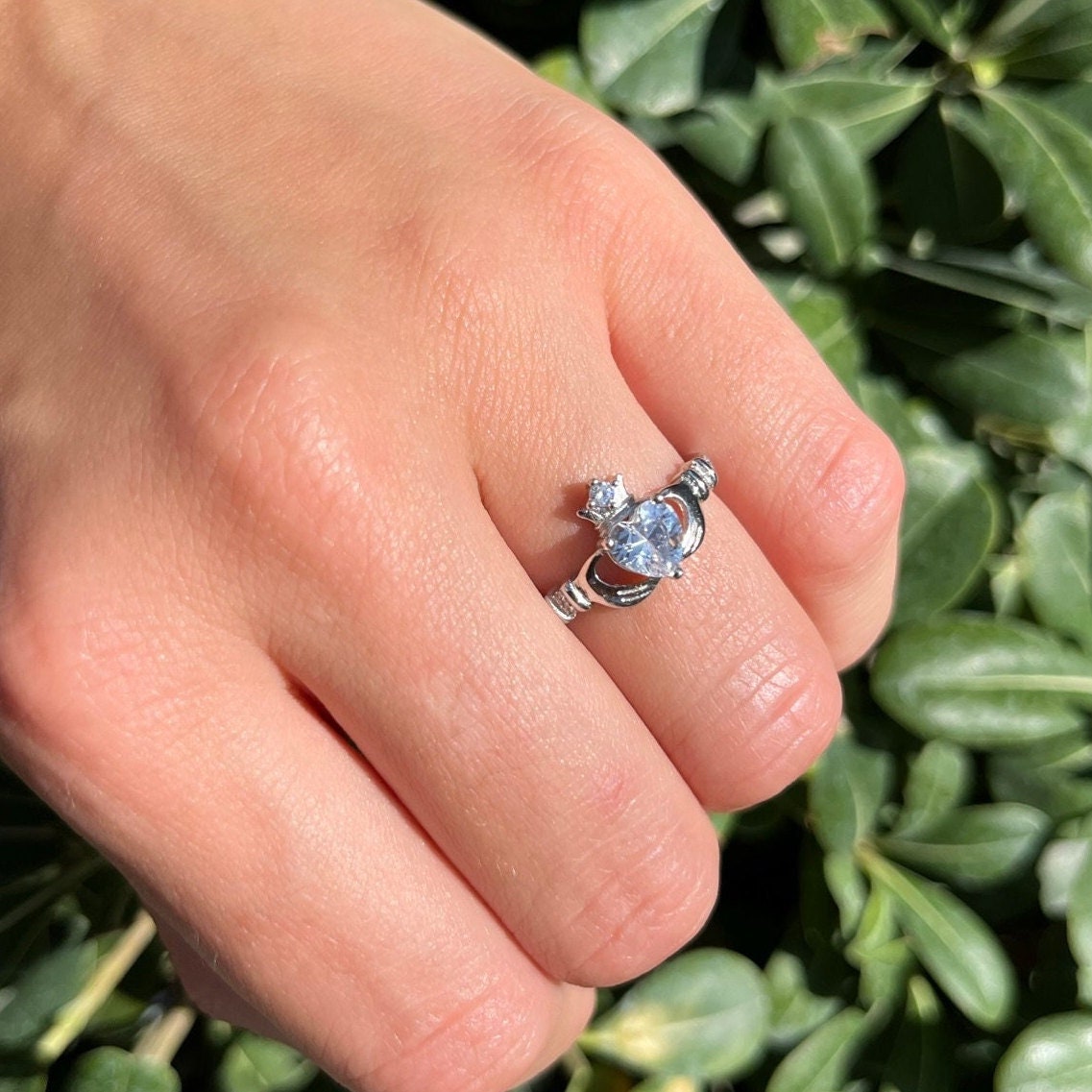 Two Piece Claddagh Heart 0.74CT Bridal Ring Engagement Wedding - Etsy