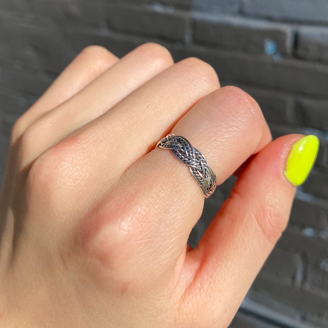 6 Mm New Design Celtic Thumb Ring Band 925 Sterling Silver Weave Celtic ...