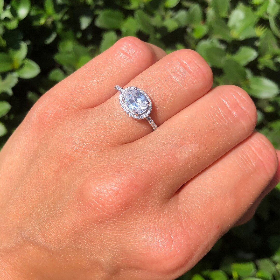 Sideways Halo Round Ring Engagement Wedding Band Brida Sideways Halol ...