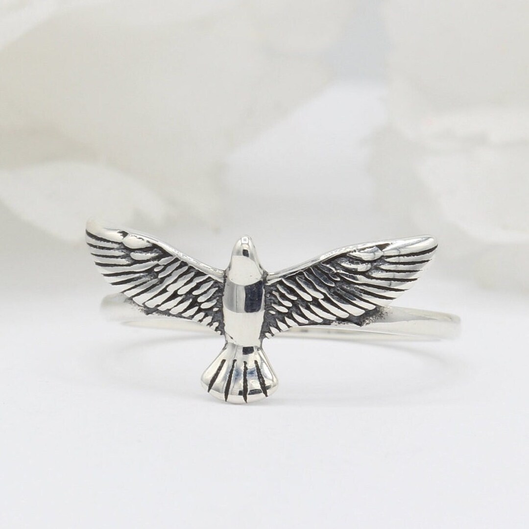 8.5mm Filigree Swirl Petite Dainty Bird Band Ring 925 Sterling Silver ...