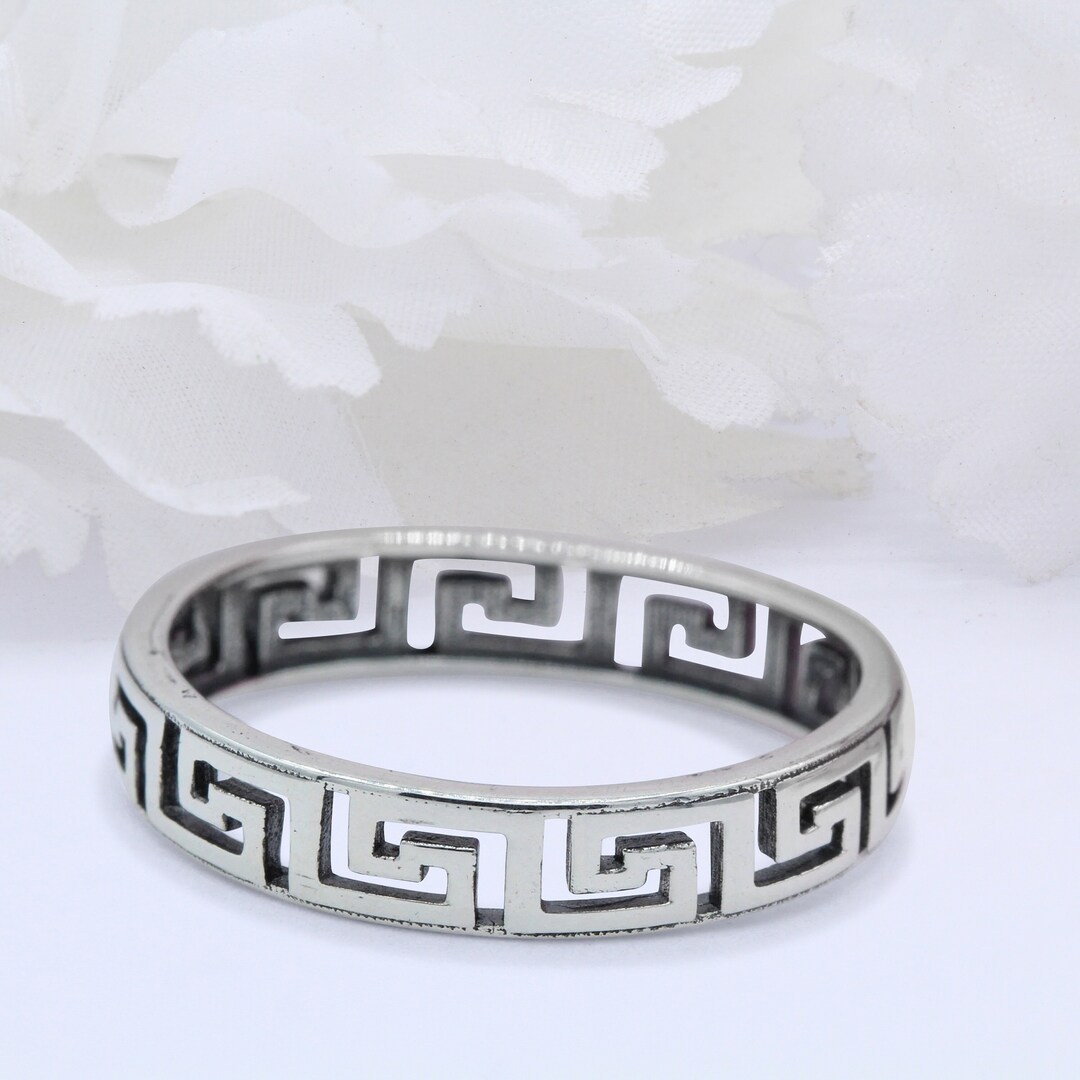 4mm Filigree Swirl Celtic Aztec Band Ring 925 Sterling Silver Band ...