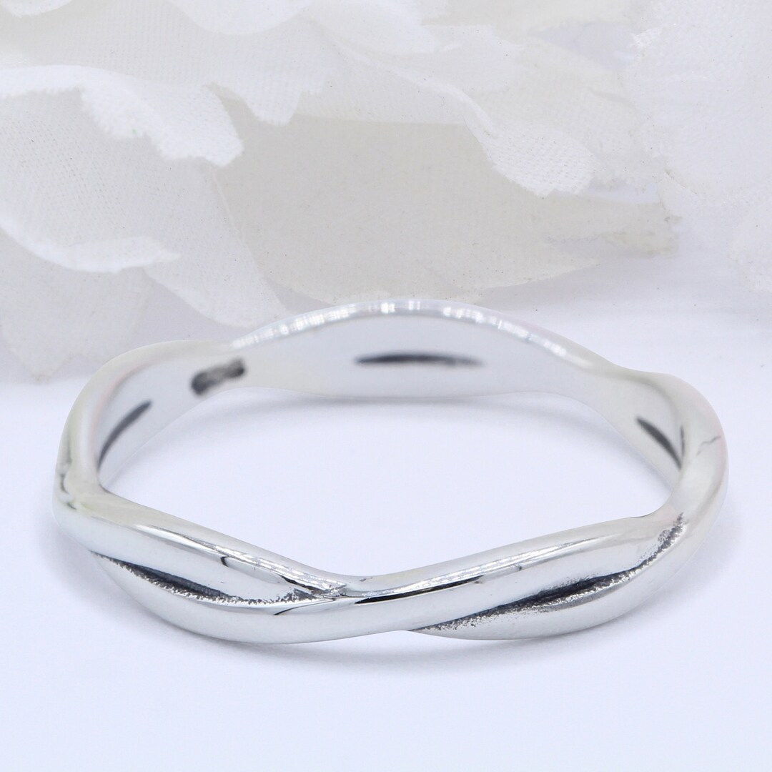 3mm Filigree Swirl Design Braid Band Ring 925 Sterling Silver Band ...