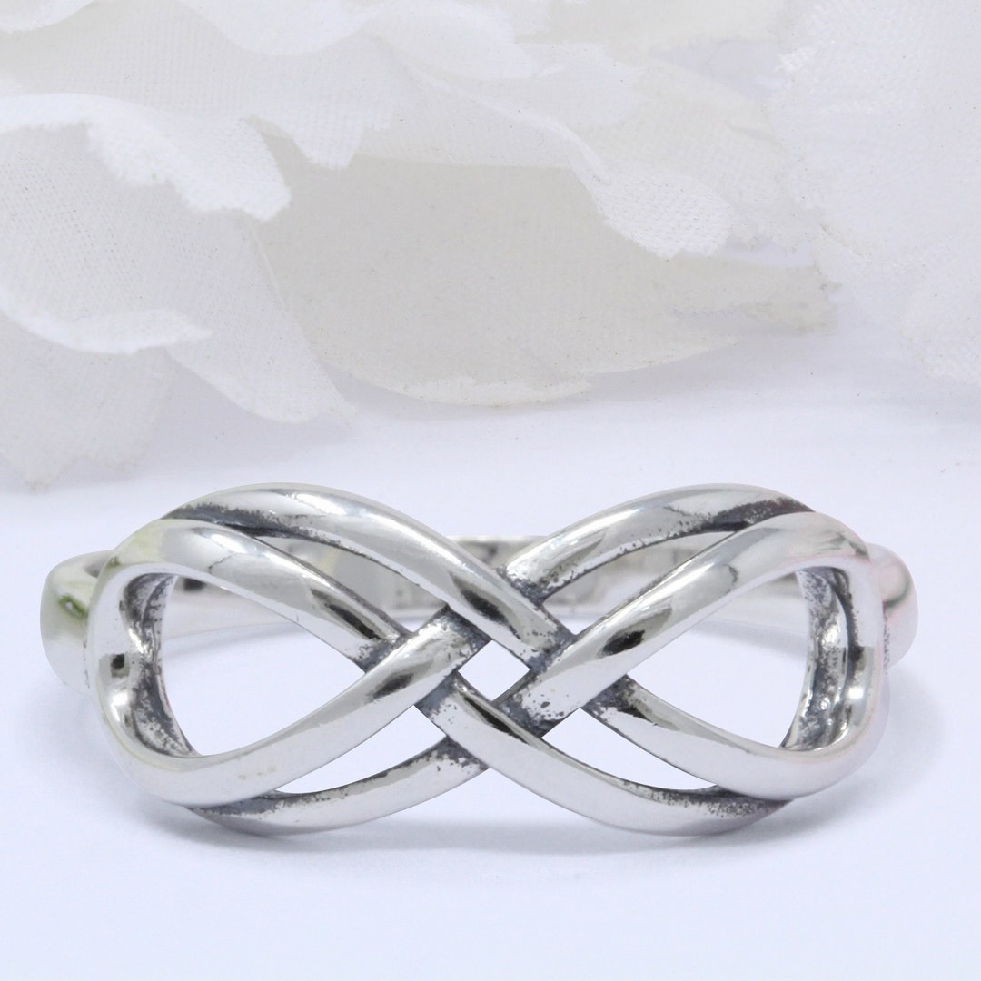 8mm Filigree Swirl Design Infinity Ring Band Ring 925 Sterling Silver ...