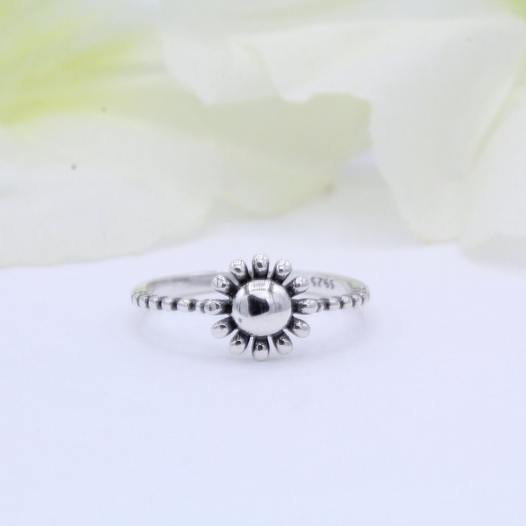 9mm Sunflower Signet Celtic Women Band Wedding Ring 925 Sterling Silver ...
