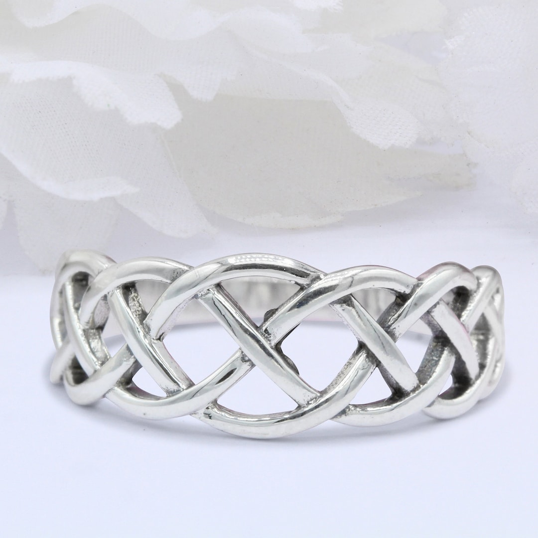 8mm Filigree Swirl Infinity Band Ring 925 Sterling Silver Oxidized Band ...