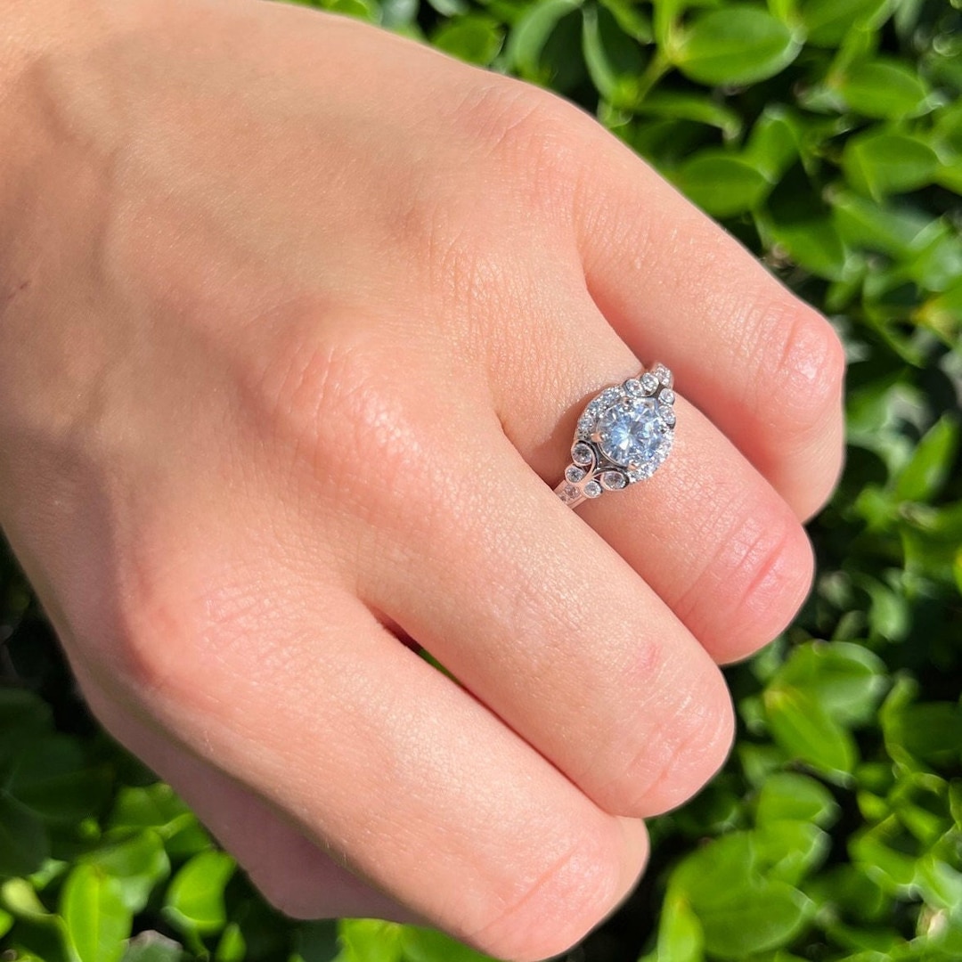 Vintage Style Round Bridal Ring Engagement Wedding Band Vintage Style ...