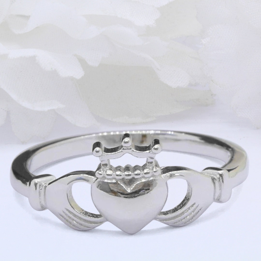 9mm Claddagh Crown Plain Ring Band Round Thumb Ring Trendy Band New ...