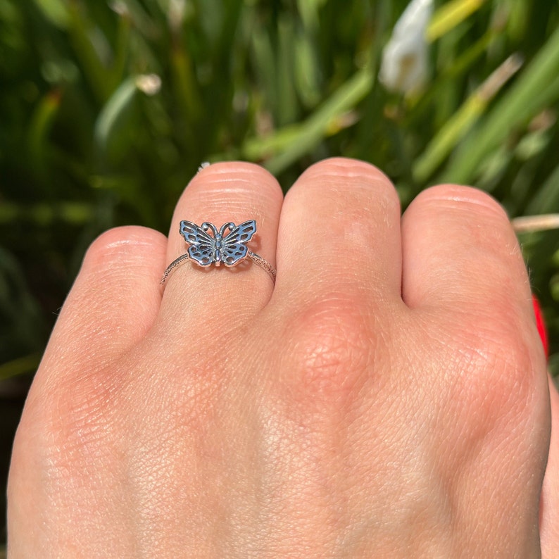 8.4 Mm Butterfly Ring Trendy Band Thumb New Design Solid Band 925 ...