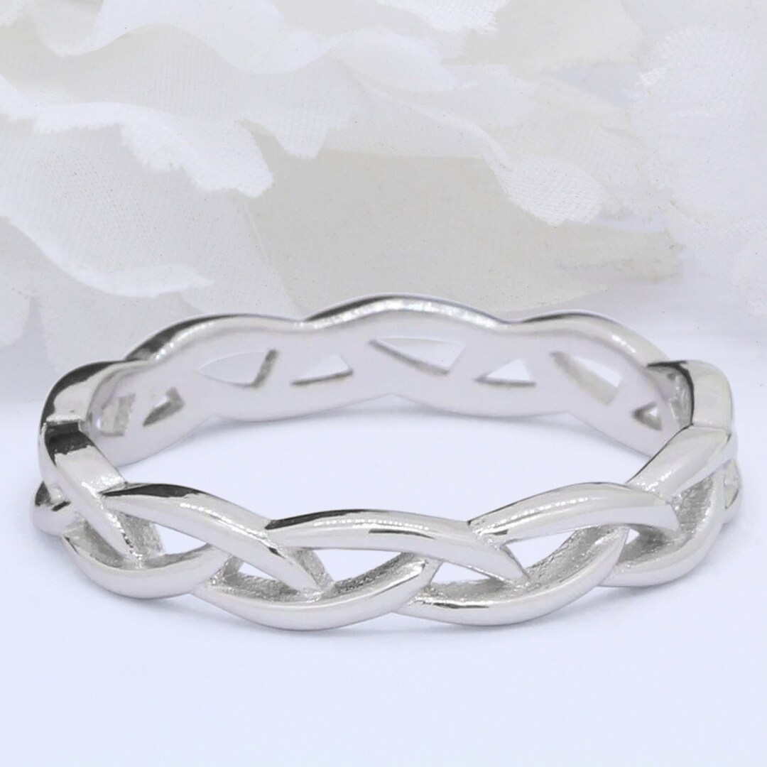 Sterling Silver Celtic Weave Ring - Trinity Braid Band (4mm) - Etsy