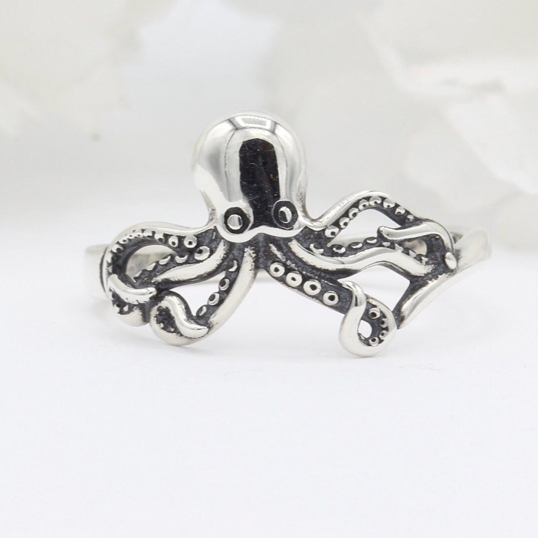 11.7mm Filigree Swirl Petite Dainty Octopus Band Ring 925 Sterling ...