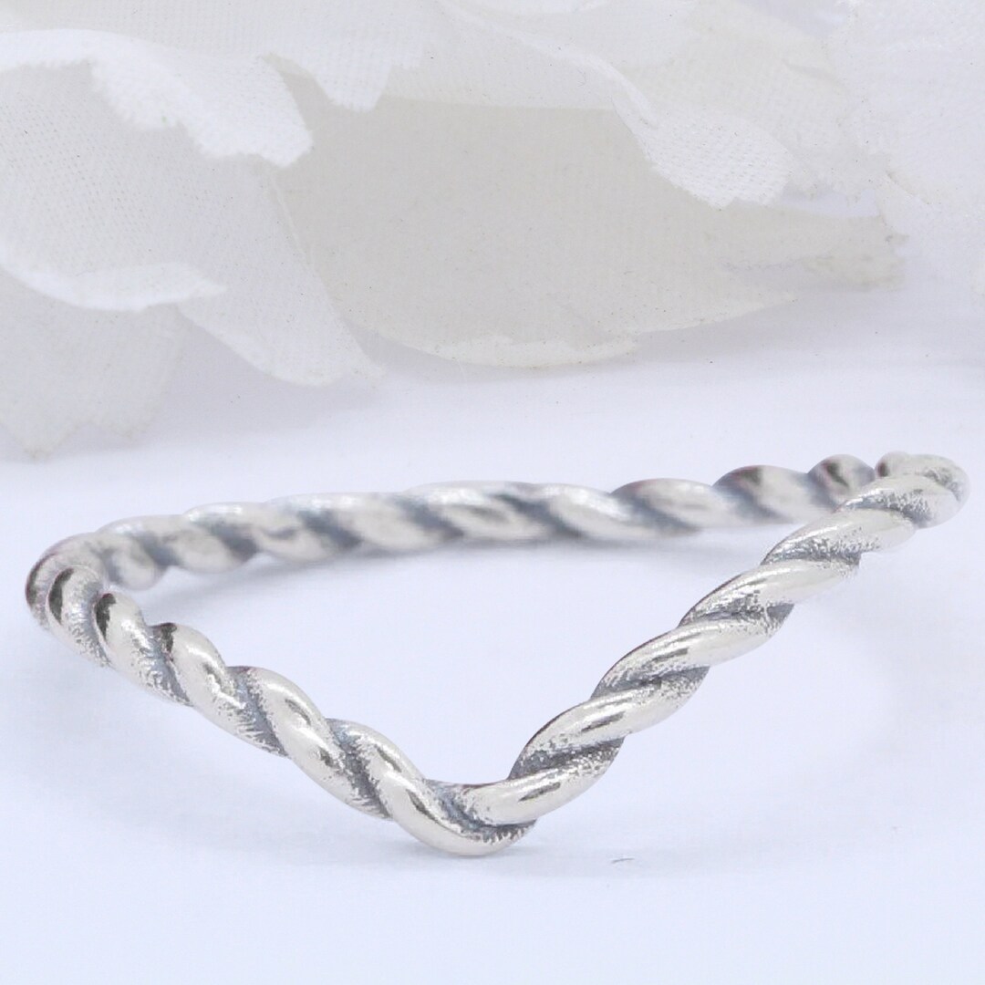 4 Mm V Shaped Band Ring 925 Sterling Silver V Oxidized Shape Ring Thumb ...