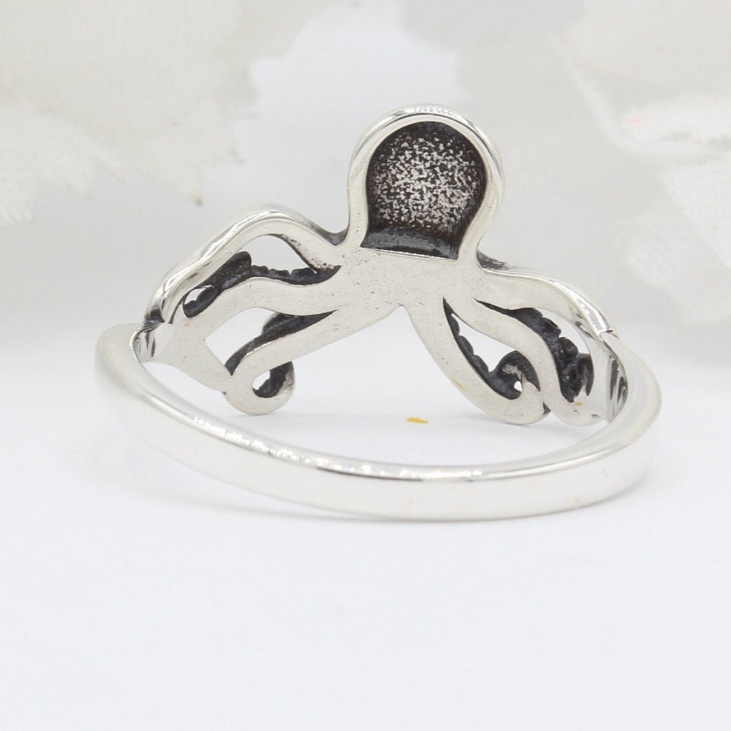 11.7mm Filigree Swirl Petite Dainty Octopus Band Ring 925 Sterling ...