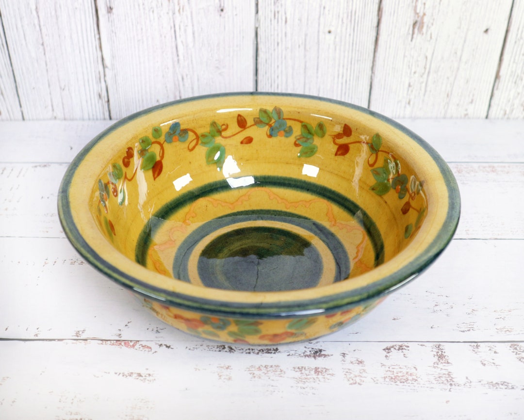 Vintage Terre E Provence Souleo Pottery Serving Bowl Hand Painted Made ...