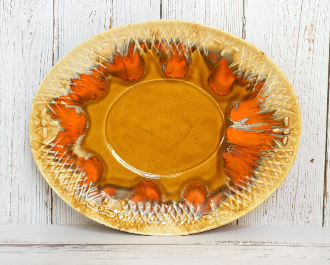 Vintage Marcia of California Ceramic Pottery Platter Harvest Gold ...