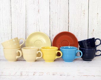 7-pc Vintage Fiestaware Tea Cups Set Collection Bulk Lot HLC USA ...