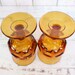 Pair of Vintage Amber Thumbprint Glasses Goblets Indiana Glass King's ...