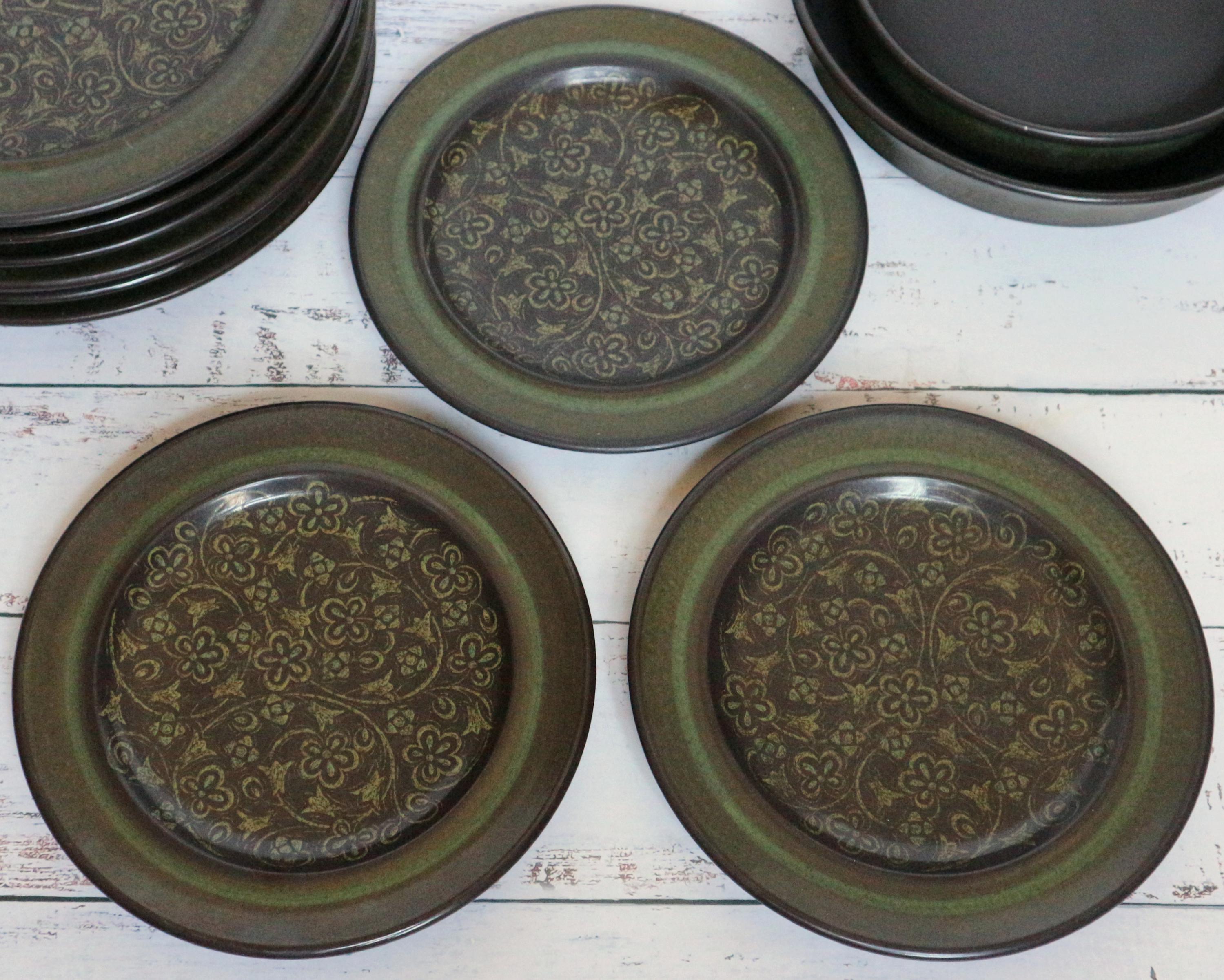 Vintage Franciscan Madeira Stoneware Set (11-pc: 6 Dinner Plates, 3 ...