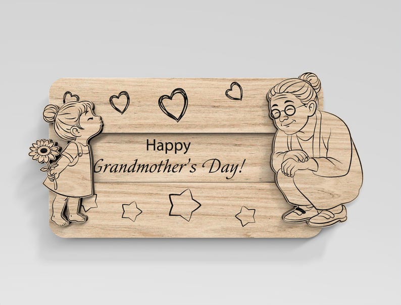 Mother's Day Card Holder Laser, Grandma, Grandpa Gift Card Holder Laser ...