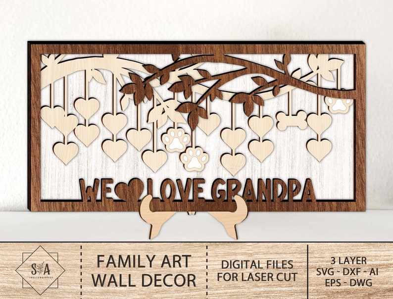 Family Art Wall Decor, Family Tree Gift, Heart Family Tree, Mother‘s ...