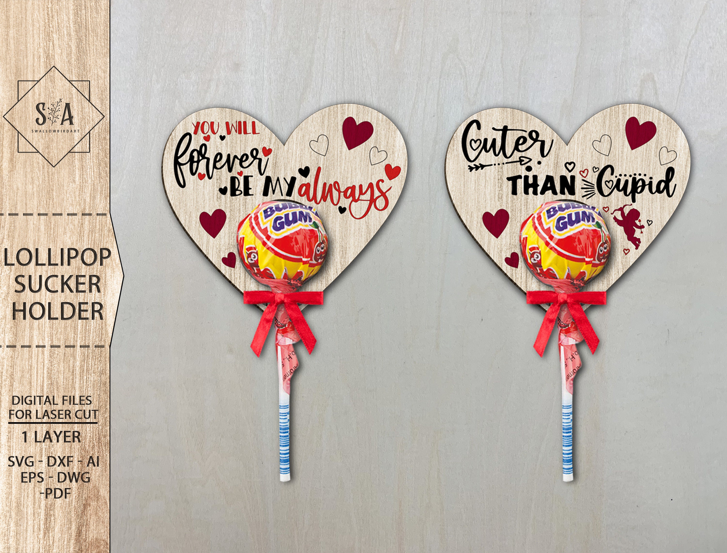 Bundle 20 Lollipop Sucker Holder Svg Laser Cut Filevalentines - Etsy