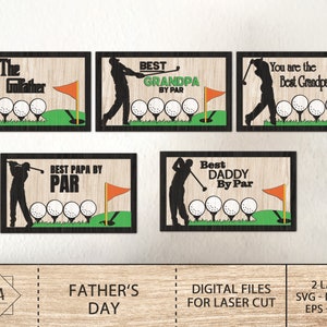 Golf Father‘s Day Best Dad Sign SVG , Grandpa Laser Cut Files, Father’s ...