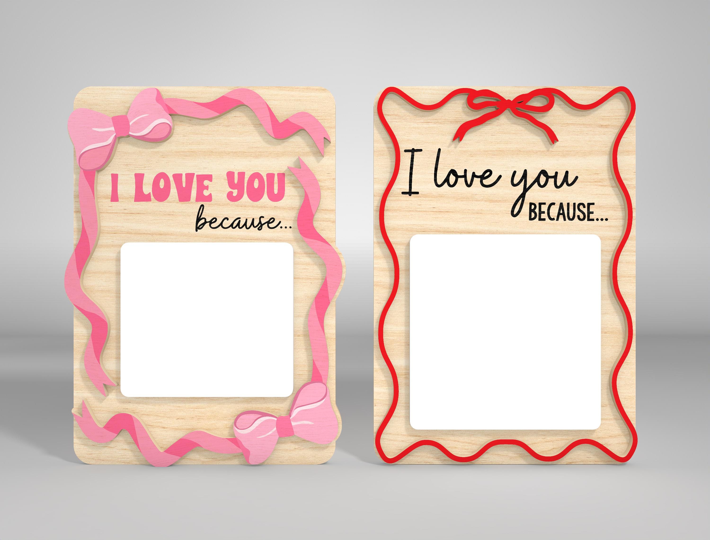 I Love You Because Valentine‘s Day Sign for Kids Lasercut Svg, Trendy ...