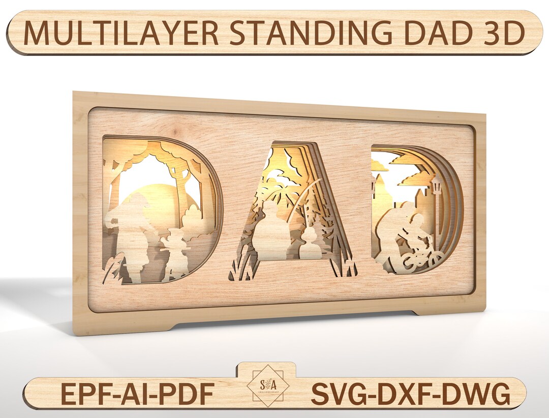 Happy Father's Day Multilayer Standing Shape Dad ,dad and Son ...