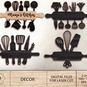 Kitchen Decor Svg, Kitchen Decor Laser Cut File, Kitchen Decor ...