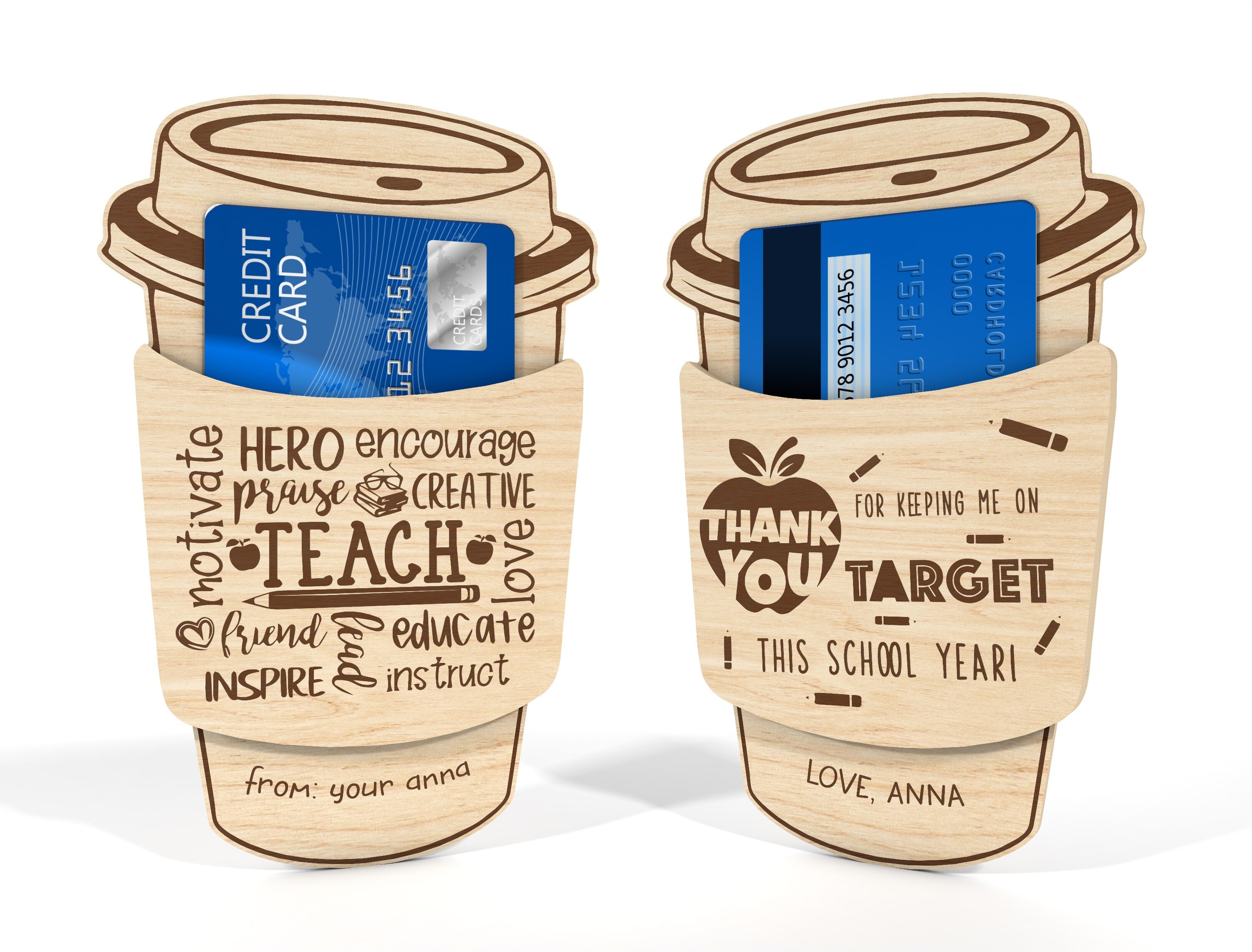 Teacher Gift Card Holder Svg, Coffee Gift Card Holder Svg,teacher Gift ...