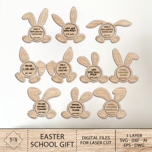 Easter Bunny Playdough Tags Bundle Svg, Easter School Gift ,bunny ...