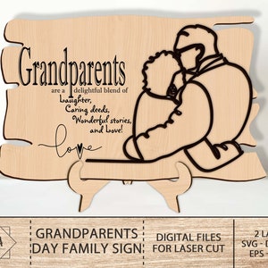 Great Grandparents Line Art Sign Svg, Family 3D Layered Anniversary ...