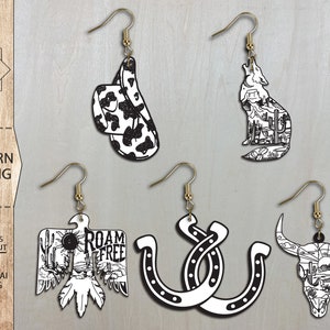 Western Earring SVG , Desert Earring Svg, Glowforge Files Svg, Laser ...