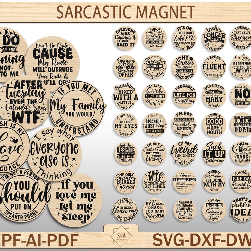 Snarky Magnet Set - Etsy UK