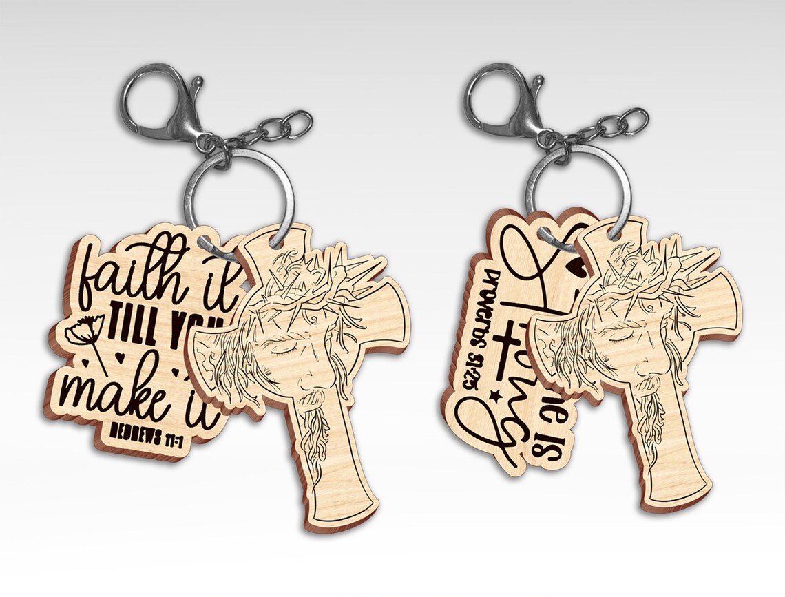Cross & Jesus Keychain Svg Bundle , Christian Keychain Svg Files,faith ...