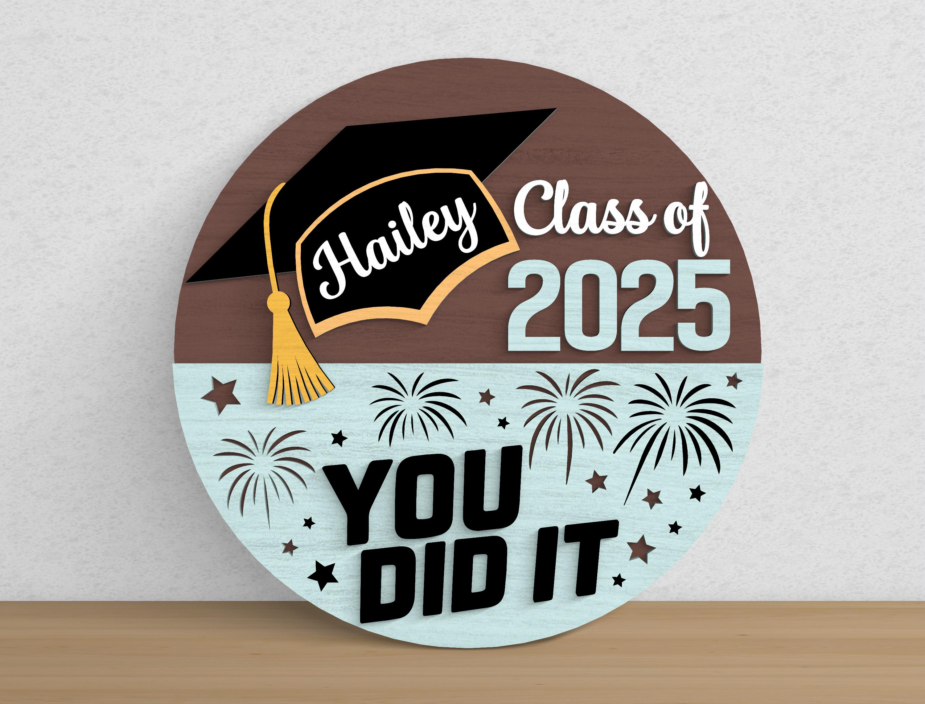 Graduation Sign SVG Bundle, Class of 2026-2030 Door Hanger Lasercut ...