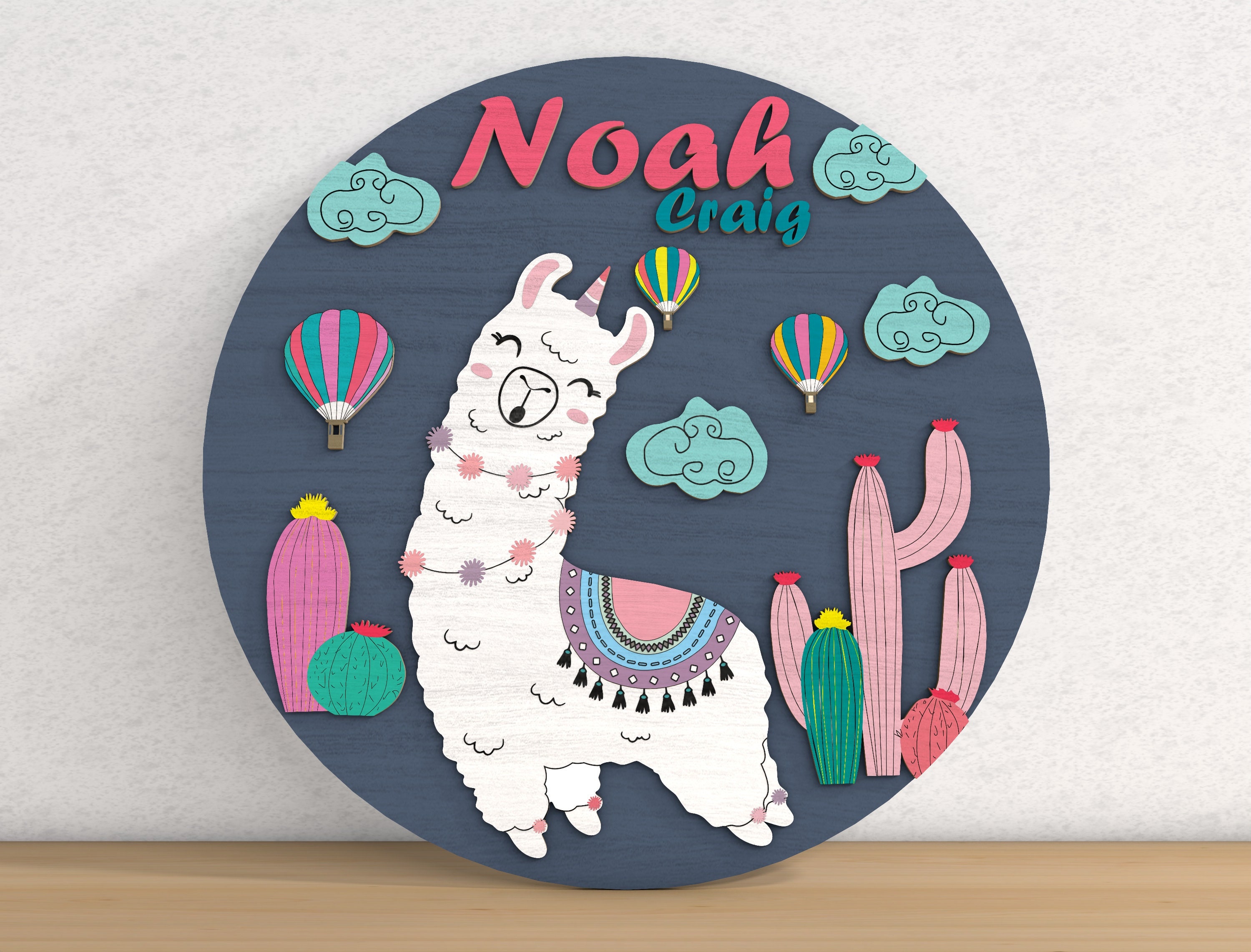 Personalized Llama Door Sign Svg, Farmhouse Door Decor ,kids Llama Sign ...