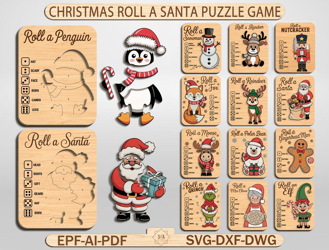 Christmas Puzzle Game , Christmas Roll A Santa Puzzle Game SVG ...