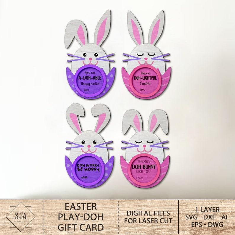 Play Doh Bunny Easter Bundle Svg, Bunny Easter Laser Cut Files ,happy ...