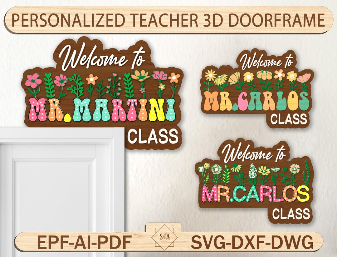 Personalized 3D Teacher Doorframe,welcome Sign for Classroom,teacher ...