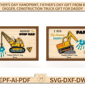 Construction Father‘s Day Handprint Sign, Gift From Kids, Construction ...