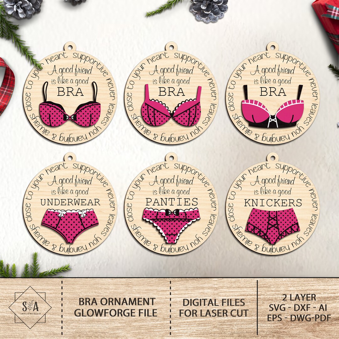Friend Like a Bra Ornament SVG, Friend Underwear Svg, Friend Knickers ...