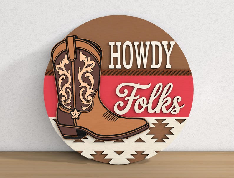 Southwestern Door Sign Bundle SVG, Howdy Pumpkin Cowboy Boots Welcome ...