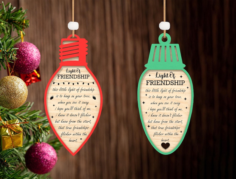 Lights Friendship Christmas Ornament Svg,best Friend Christmas Ornament ...
