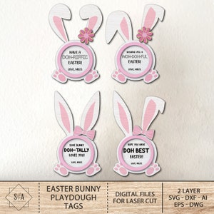 Bundle Easter Bunny Playdough Tags Svg, Easter Bunny Gift ,bunny Easter ...