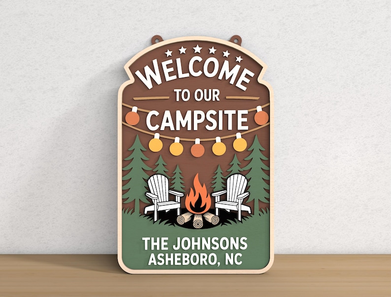 Camping Sign SVG Bundle, Welcome to Our Campsite Laser Cut Files ...