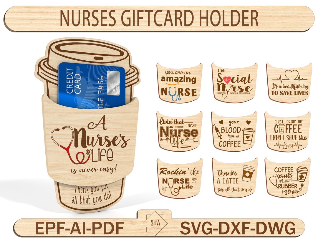 Nurse Gift Card Holder Svg, Nurse Appreciation Card ,nurse Gift , Nurse ...