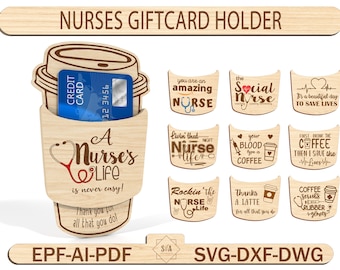 Nurse Gift Svg, Nurse Gift Card Svg, Nurse Svg, Glowforge Svg, Ready ...