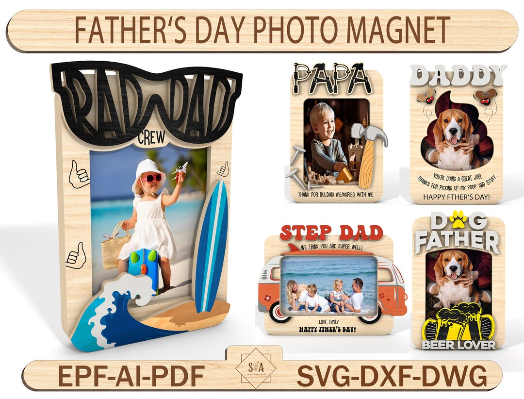 Father's Day Fridge Magnet Photo Frame,father's Day Gift, Gift for ...
