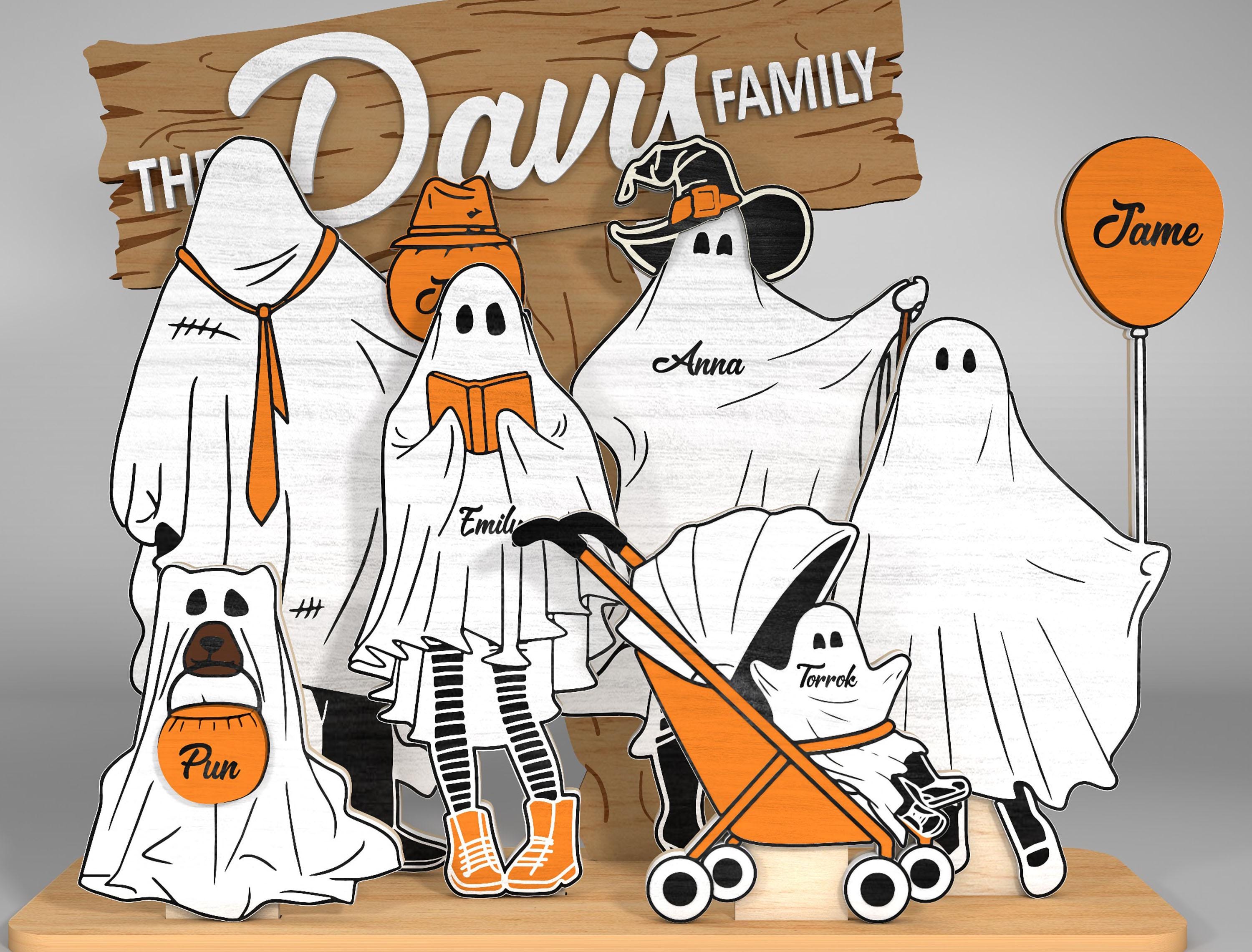 Personalized Family Halloween Ghost Sign Svg,family Ghost Svg ...