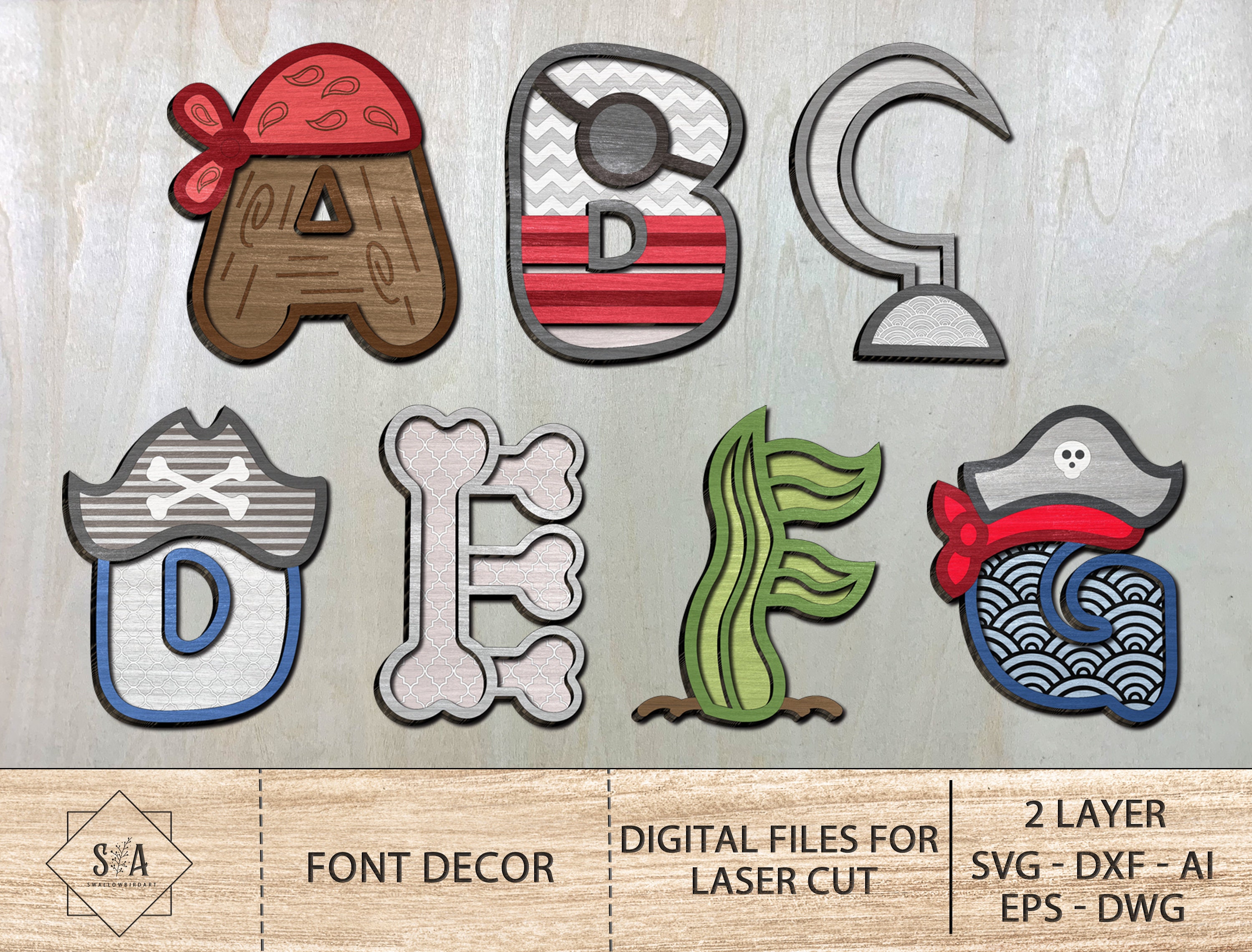 Pirate Alphabet Font Bundle Svg Sweet Pirates Alphabet SVG - Etsy Ireland